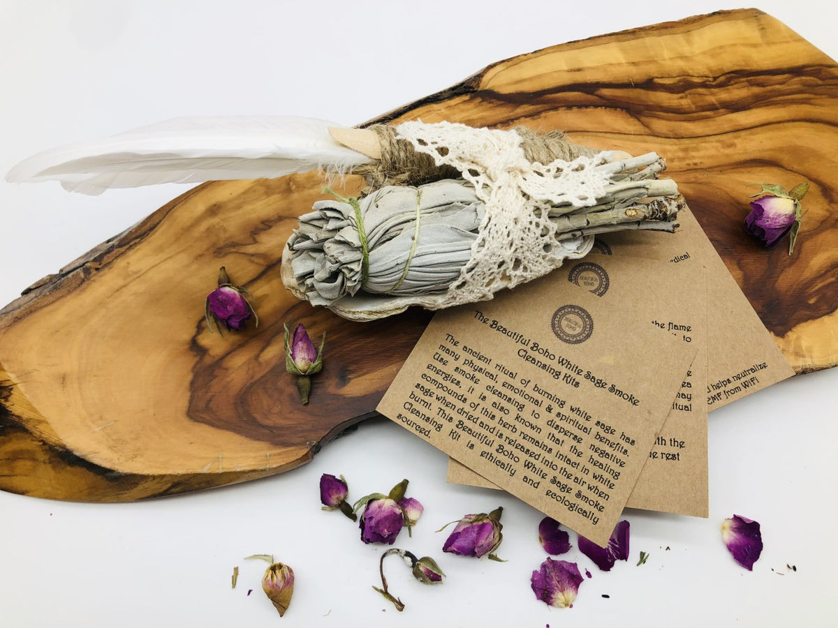 White Sage Smoke cleansing Kit – Beautiful Boho - Crystal Healing ...